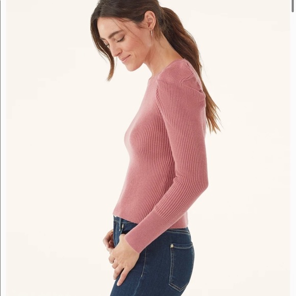 Splendid | Sweaters | Splendid Dusty Pink Sweater With Puff Sleeve Xs ...